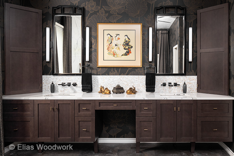 Cherry Stained Bathroom Vanity